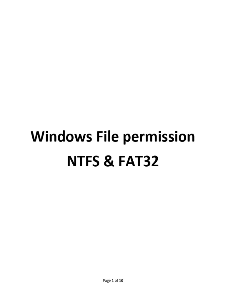 Windows File Permission | PDF | Computer File | File System