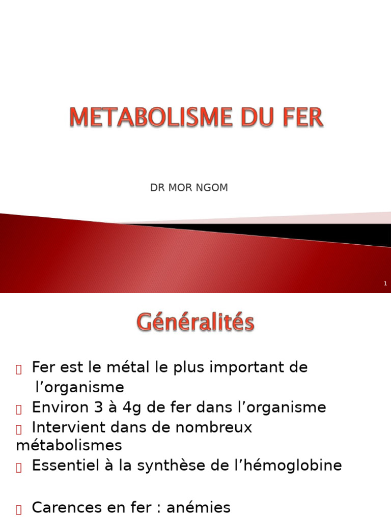 4 - Metabolisme Du Fer - PH4 | PDF | Fer | Hématologie