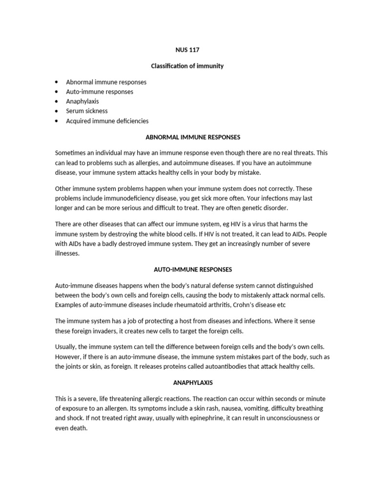 Understanding Abnormal Immune Responses | PDF | Immune System ...