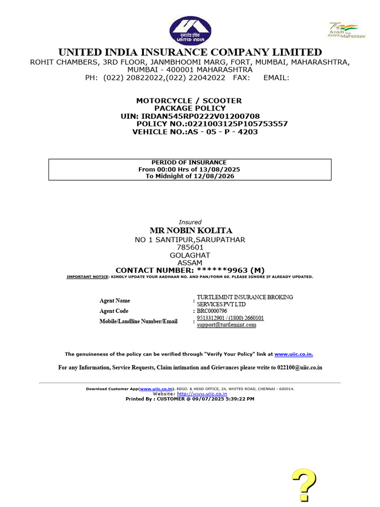 UNTD TW Comprehensive MHNYJH6VE0J 1752062961842 PDF | PDF | Indemnity ...