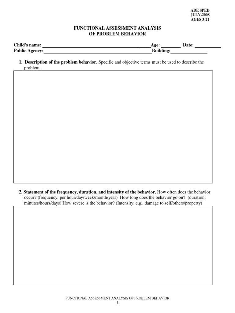 Functional Assessment of Problem Behavior | PDF | Behavior | Reinforcement