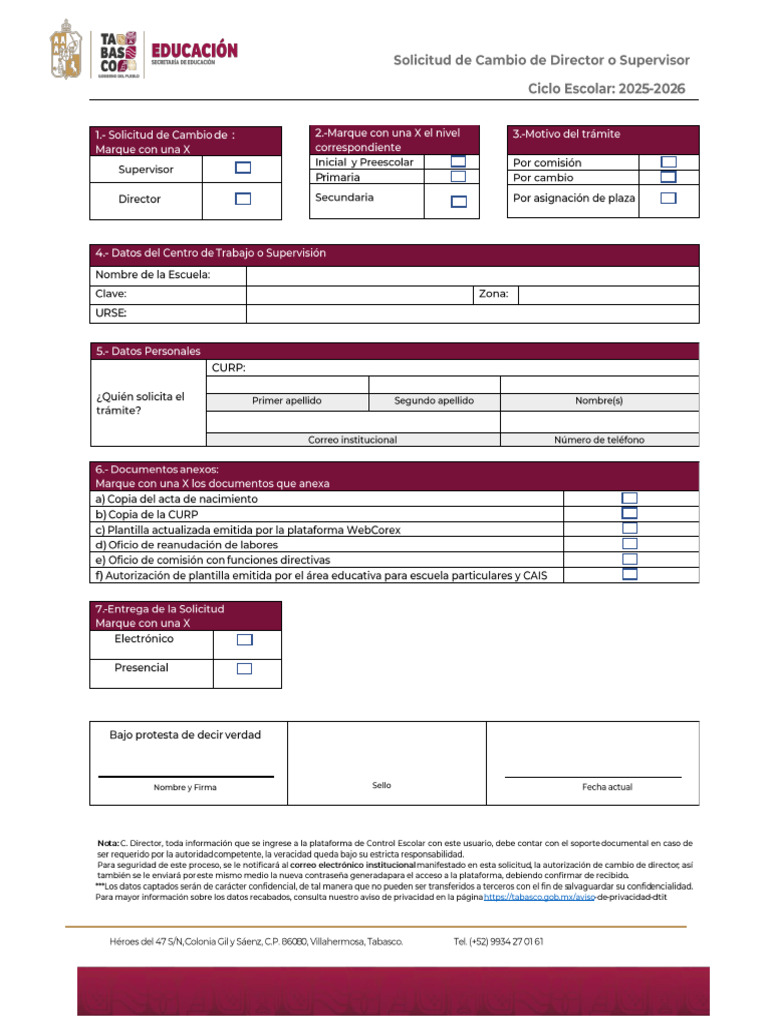 Solicitud de Cambio de Director 2025-2026 | PDF