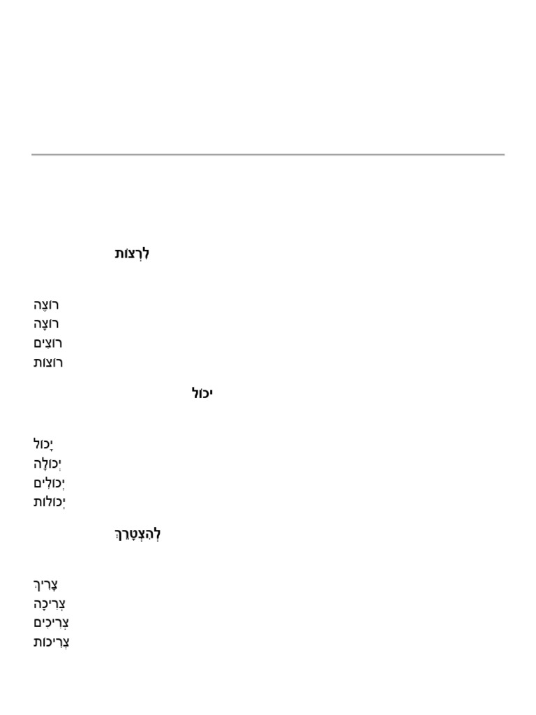 Hebrew Present Tense Verbs Guide | PDF | Plural | Verb