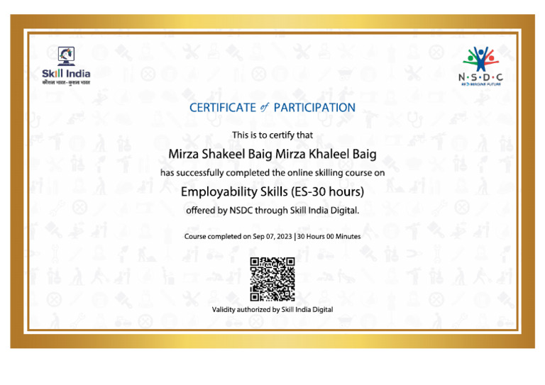 Employability Skills Certificate | PDF