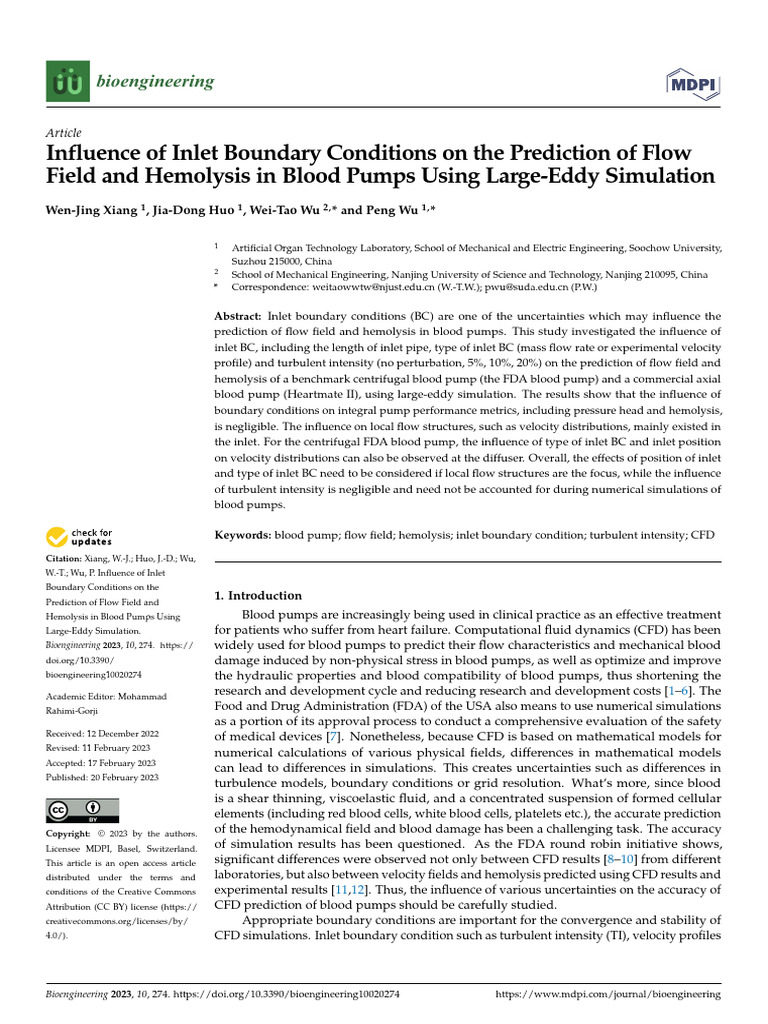 Influence of Inlet Boundary Conditions On The Prediction of Flow Field ...