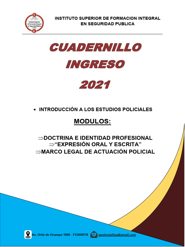 Cuadernillo Ingreso 2021 Policia | PDF | Policía | Moralidad