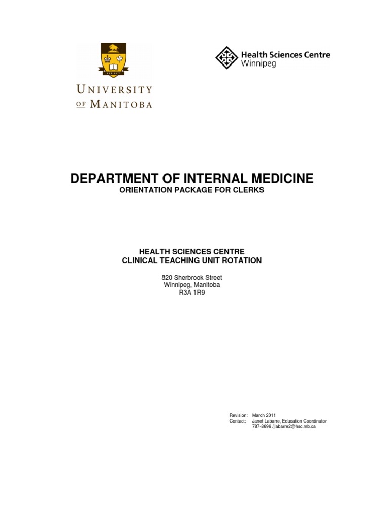 Internal Medicine Clerkship Orientation Package: A Comprehensive Guide ...