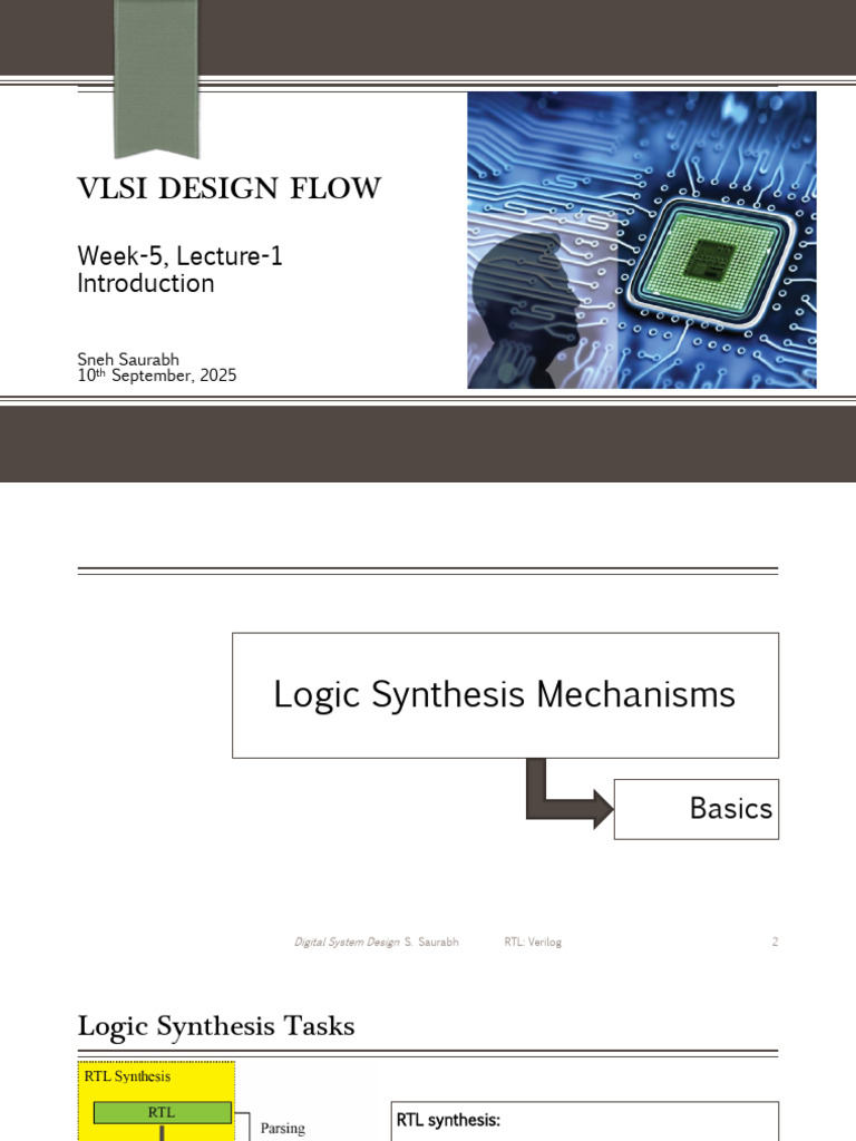 VLSI Design Flow Lecture: Logic Synthesis | PDF | Logic Synthesis | Parsing