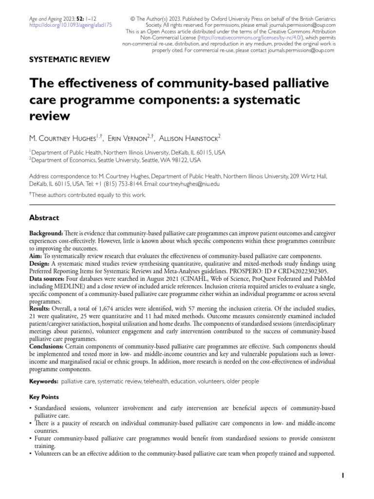 Community-Based Palliative Care Review | PDF | Palliative Care ...