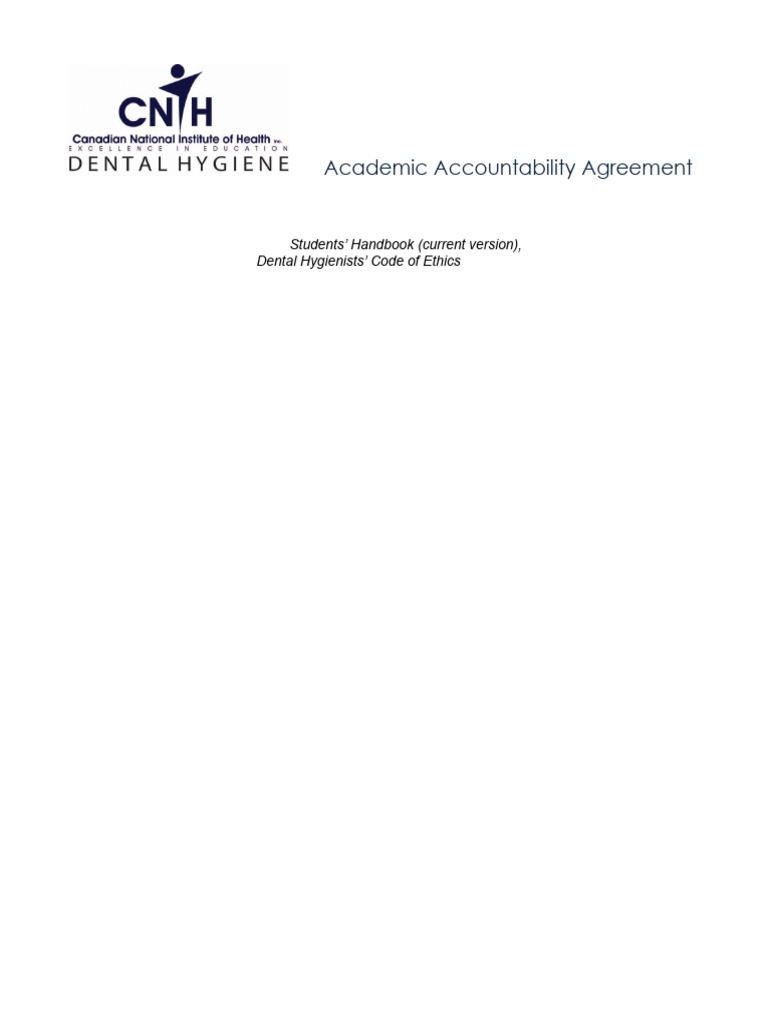 Academic Accountability Agreement 2024 | PDF | Academic Integrity ...