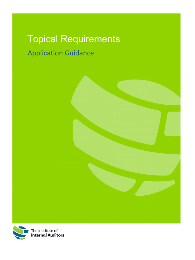 Topical Requirements Application Guidance | PDF | Internal Audit | Audit
