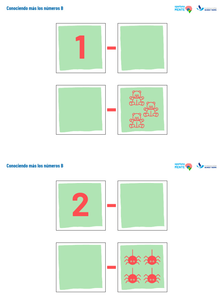 Tarjetas Conociendo Más Los Números B | PDF