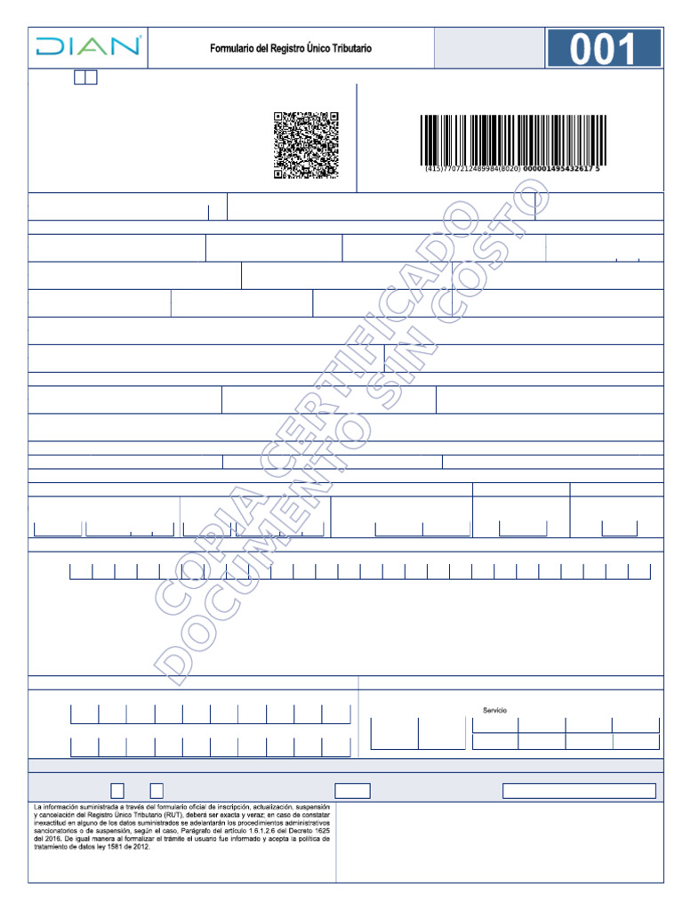 Registro Único Tributario RUT Colombia | PDF