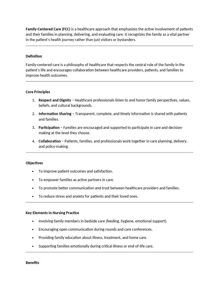 Understanding Family-Centered Care in Healthcare | PDF