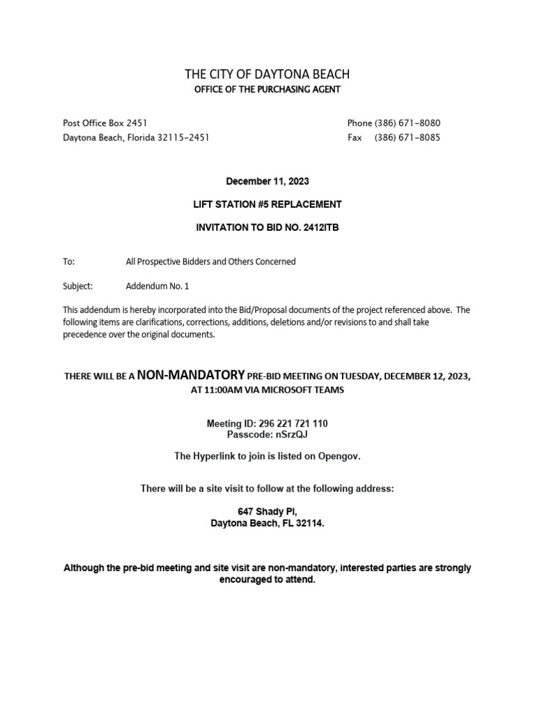 2412ITB - Addendum 1 | PDF