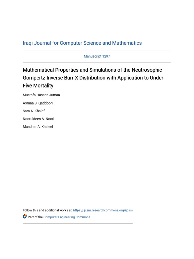 Neutrosophic Gompertz-Inverse Burr-X Model | PDF | Statistics ...
