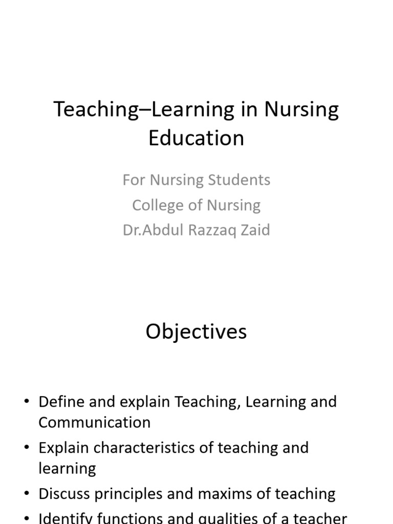Teaching and Learning in Nursing Education | PDF | Learning | Knowledge