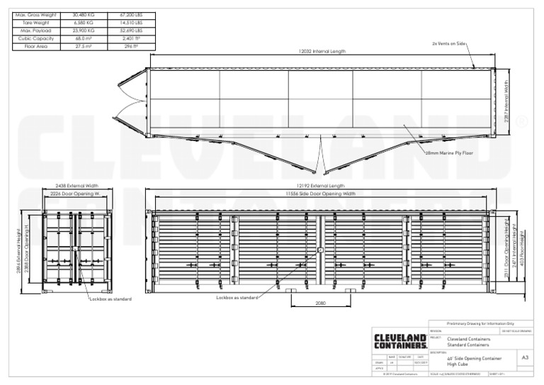 40' High Cube Side Opening Container Dimensions | PDF