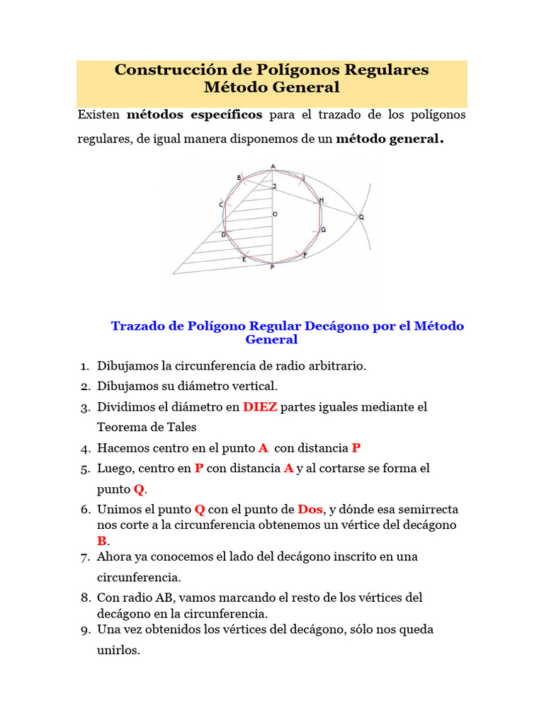 Construcción de Polígonos Regulares | PDF