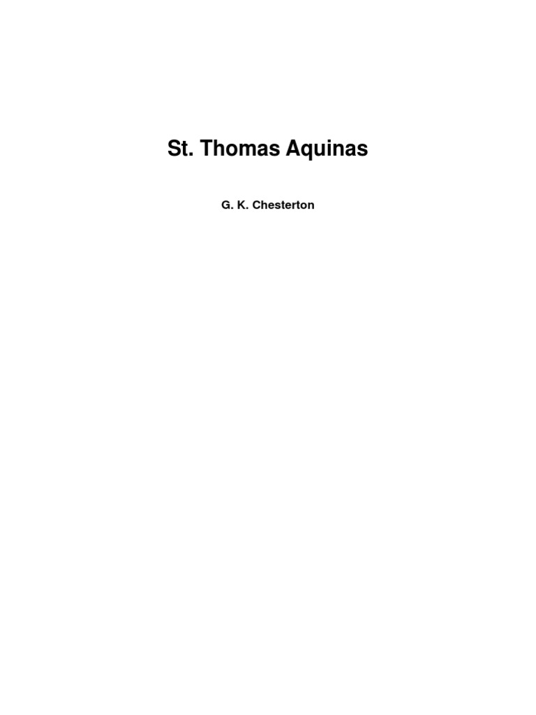 The Dumb Ox - Chesterton | PDF | Thomas Aquinas | Thomism