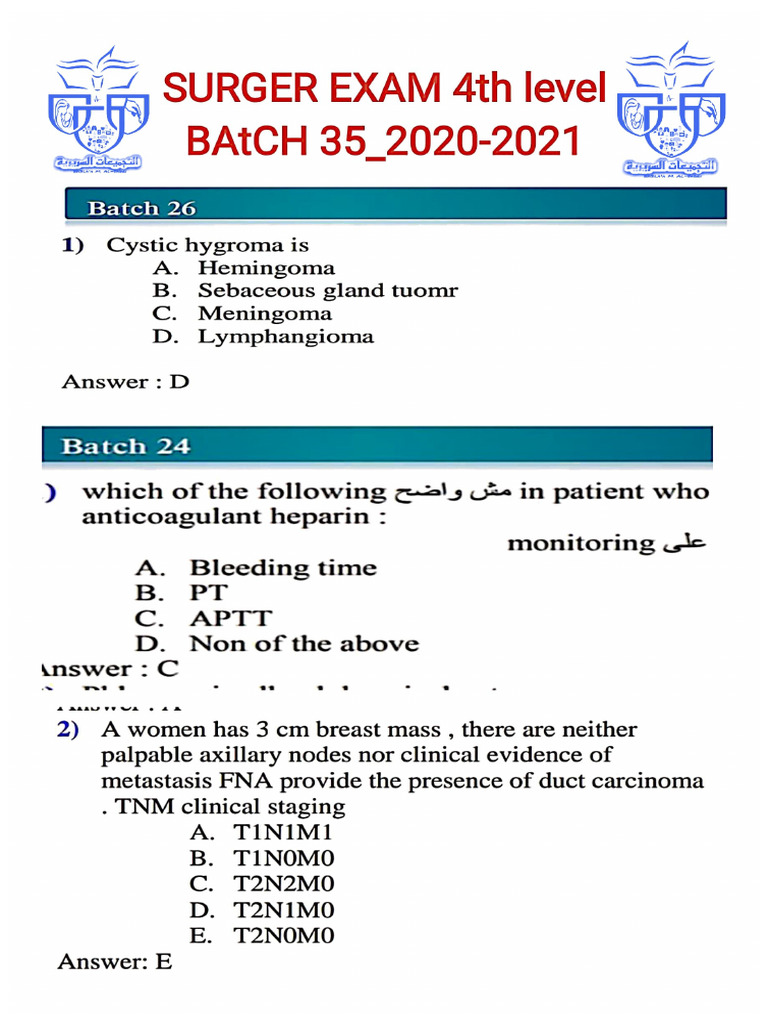Surgery Exam 4th-35 | PDF
