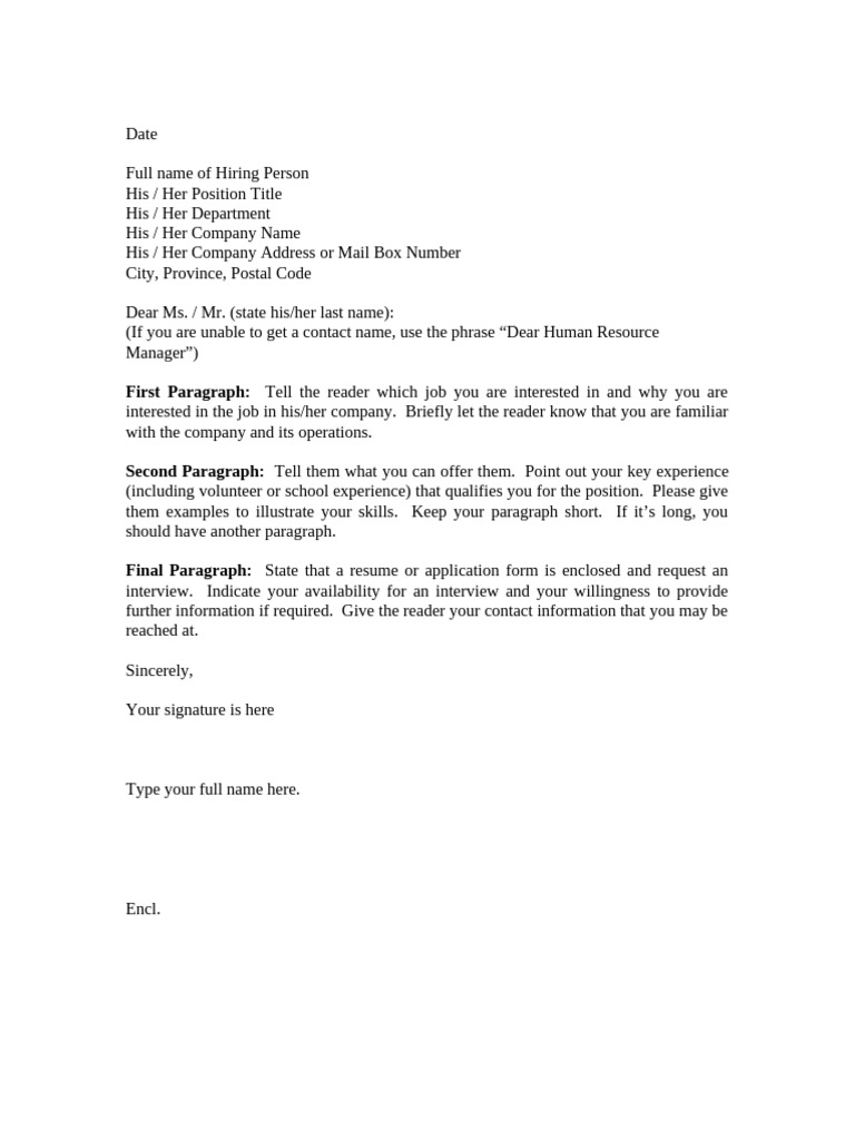 Cover Letter Template | PDF