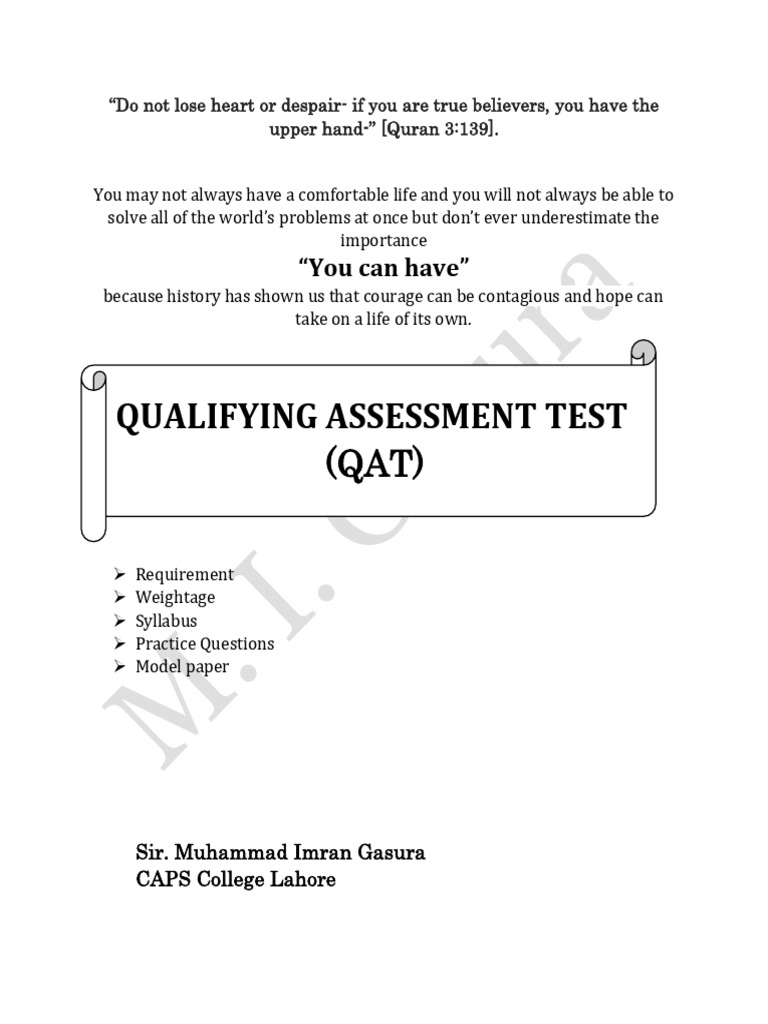 Qualifying Assessment Test Overview | PDF | Verb | Numbers