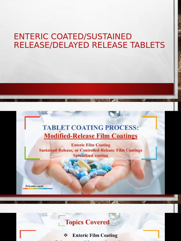 Enteric Coated Tabletssustain Release Tab | PDF