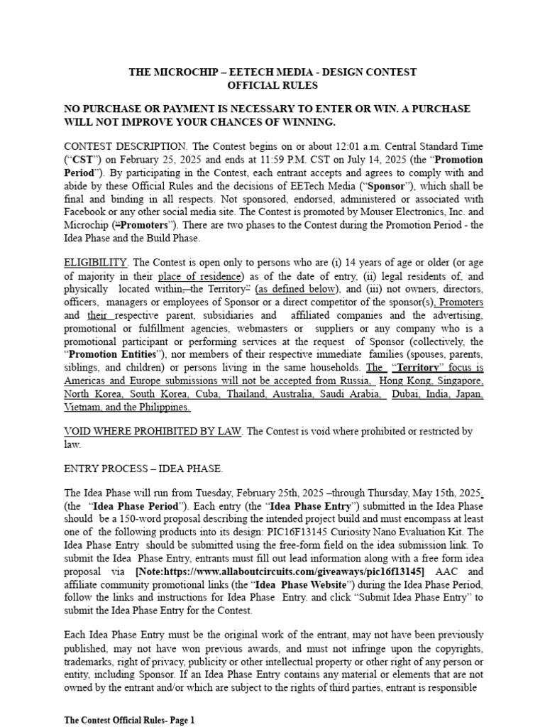 Design Contest Official Rules | PDF | Indemnity | Justice