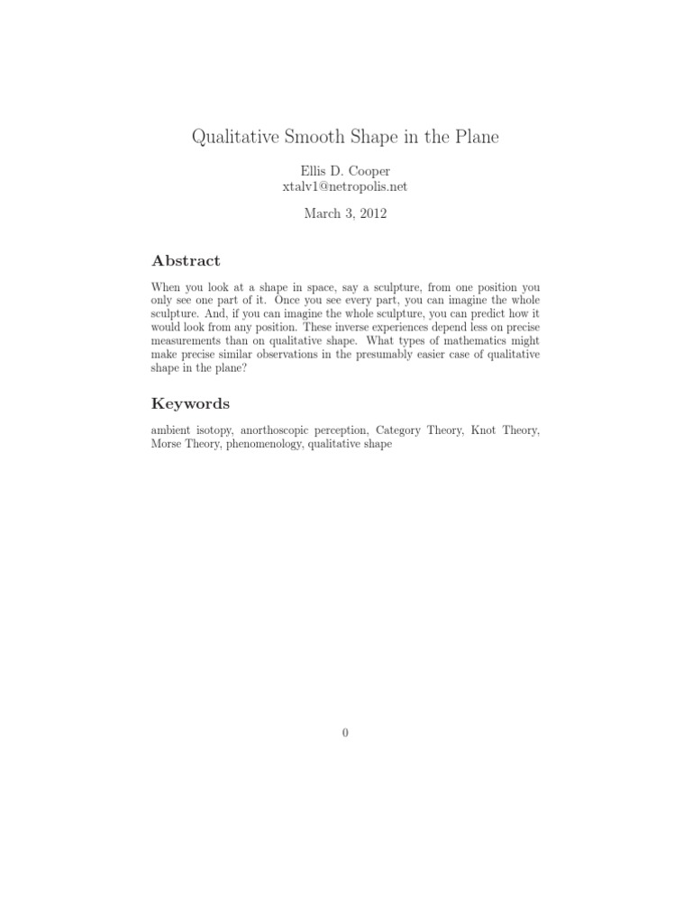 Understanding Qualitative Shape: A Preliminary Proposal to Define and ...