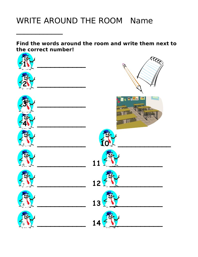 Room Word Hunt Activity | PDF