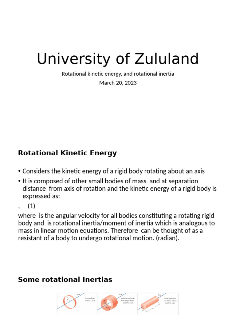 Rotational Kinetic Energy Explained | PDF | Rotation Around A Fixed ...