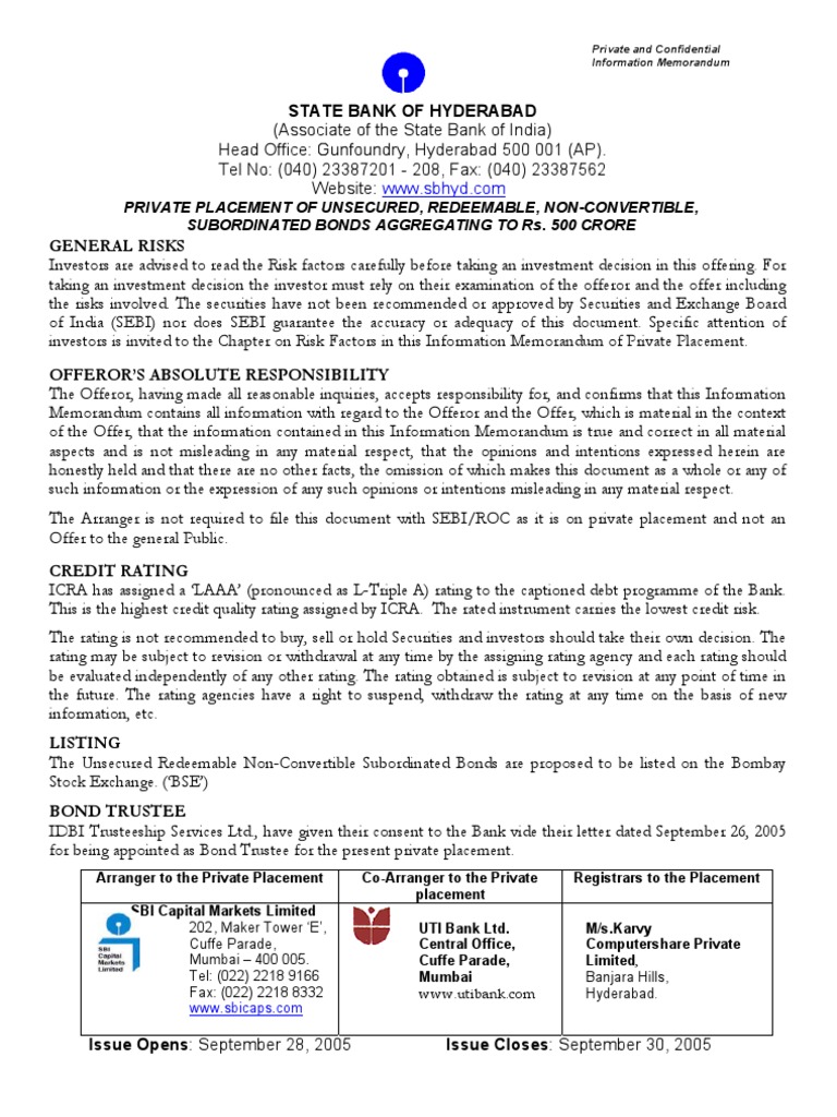 State Bank of Hyderabad | PDF | Reserve Bank Of India | Banks