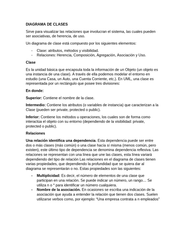 Diagrama de Clases en UML: Relaciones y Tipos | PDF | Herencia ...