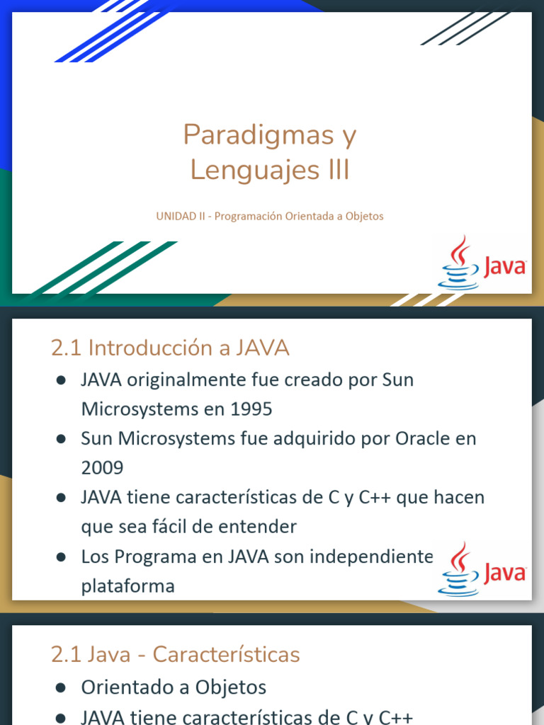 Unidad II - Presentacion | PDF | Java (lenguaje de programación) | Constructor (Programación ...