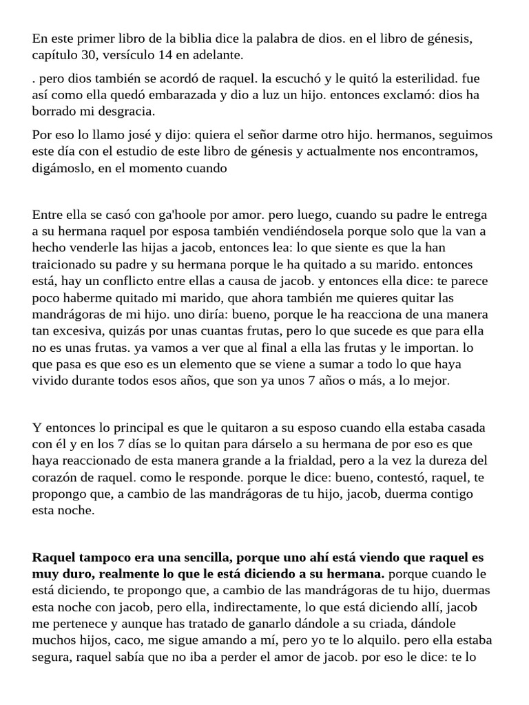 Conflicto entre Raquel y Lea en Génesis | PDF | Rachel | Leah