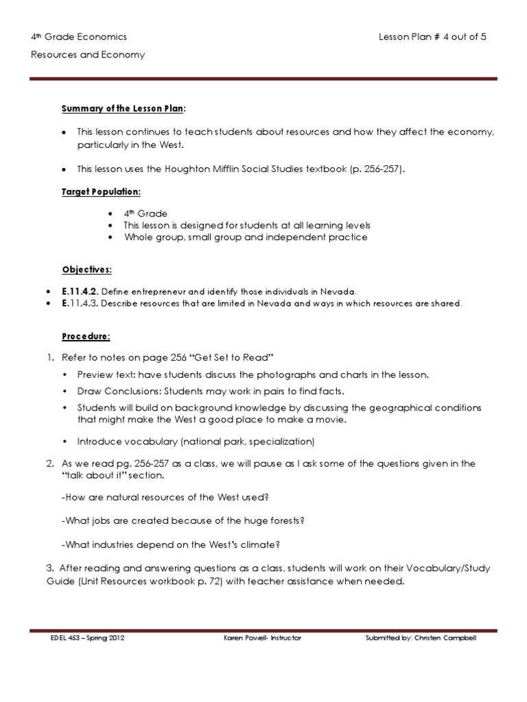 Summary of The Lesson Plan:: Target Population | PDF | Lesson Plan ...