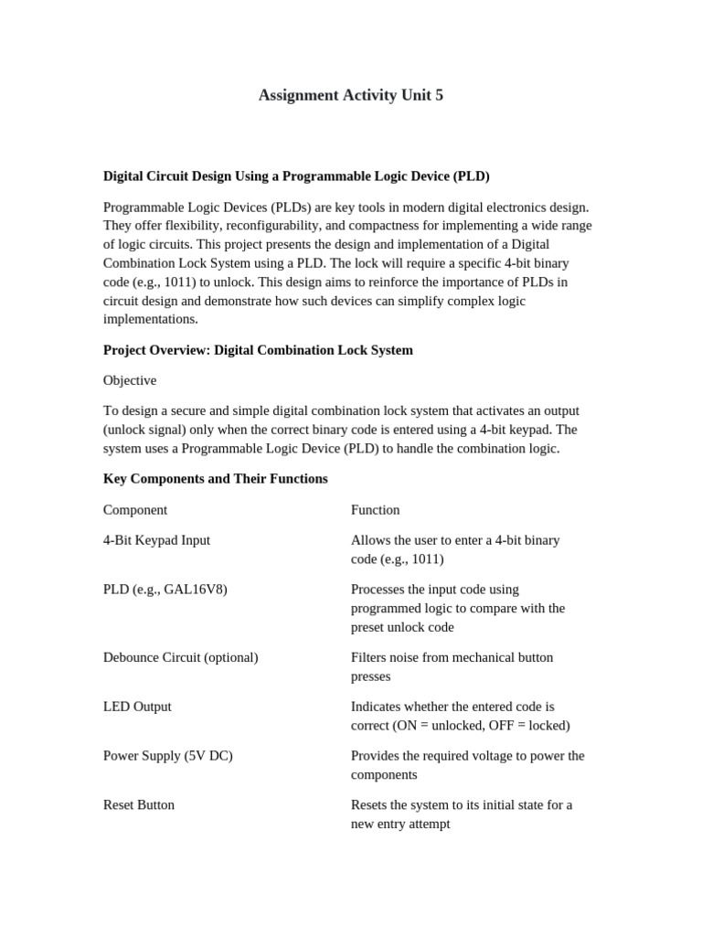 Digital Circuit PLD Project | PDF | Digital Electronics | Logic Gate