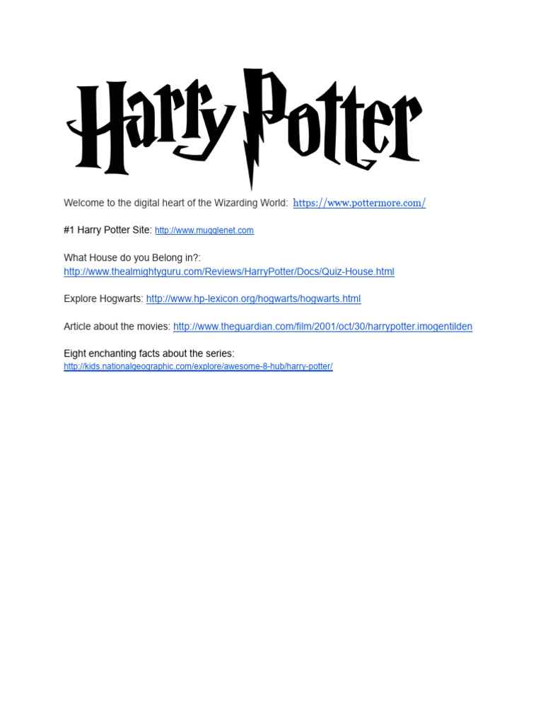 Top Harry Potter Fan Websites | PDF