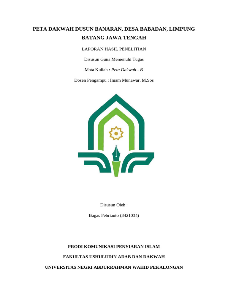 Pemetaan Dakwah Dusun Banaran 2023 | PDF