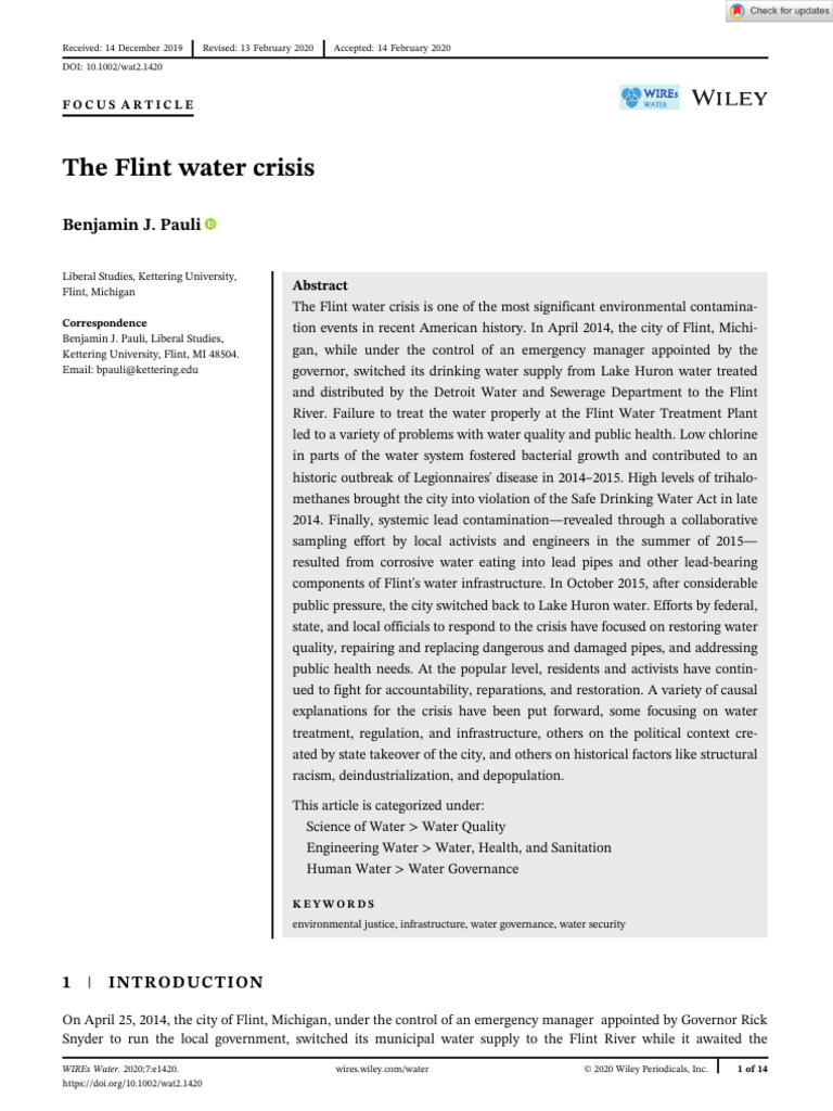 Flint Water Crisis: Causes and Impact | PDF | Flint Water Crisis