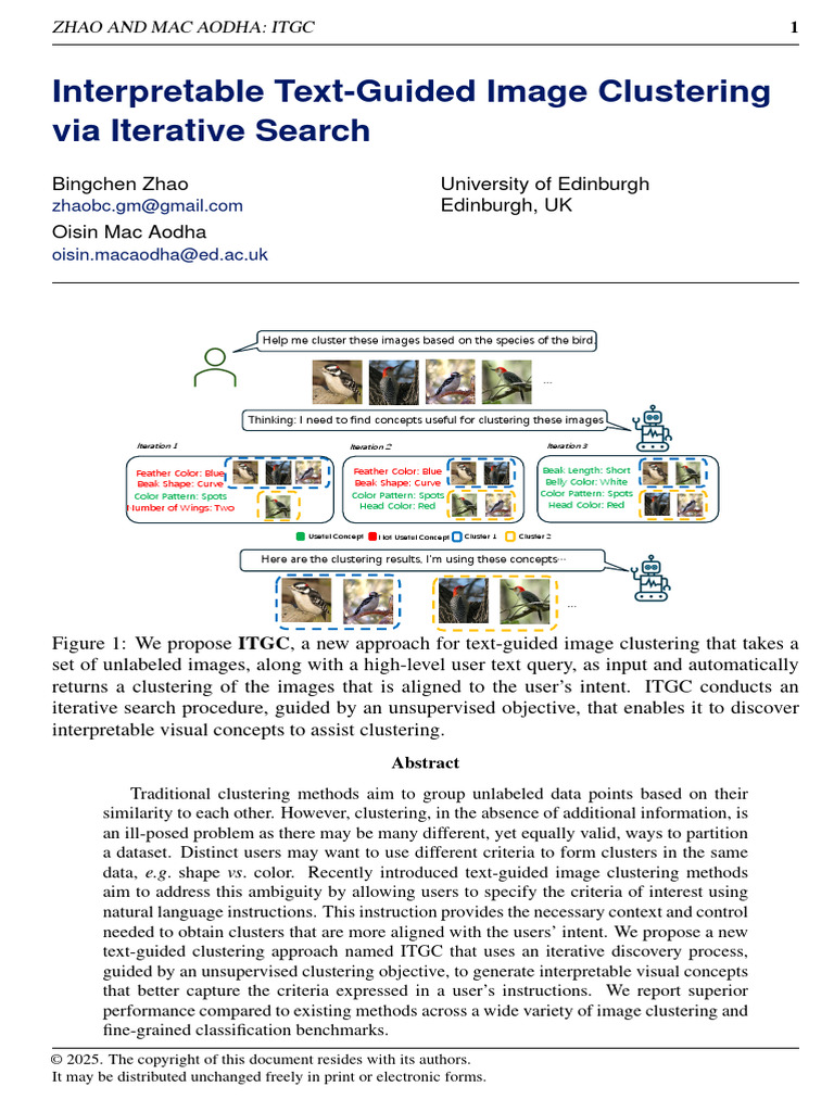Interpretable Text-Guided Image Clustering Via Iterative Search | PDF | Cluster Analysis | Data