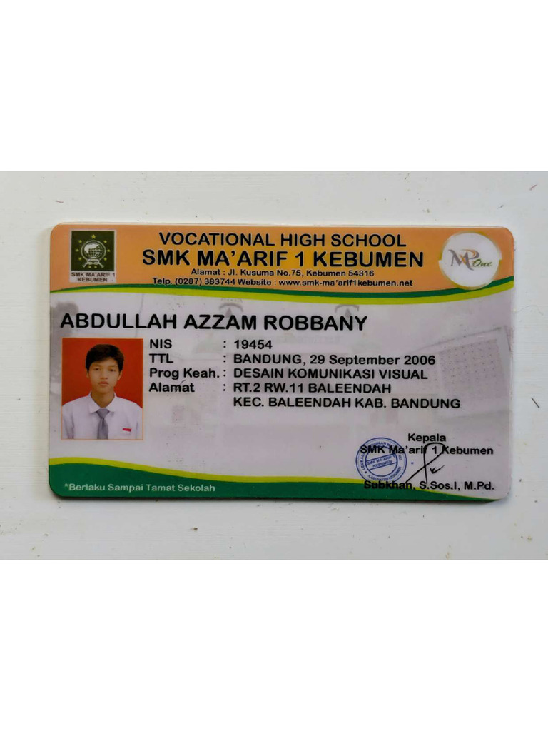 Abdullah Azzam Robbany_smk Ma'Arif 1 Kebumen | PDF