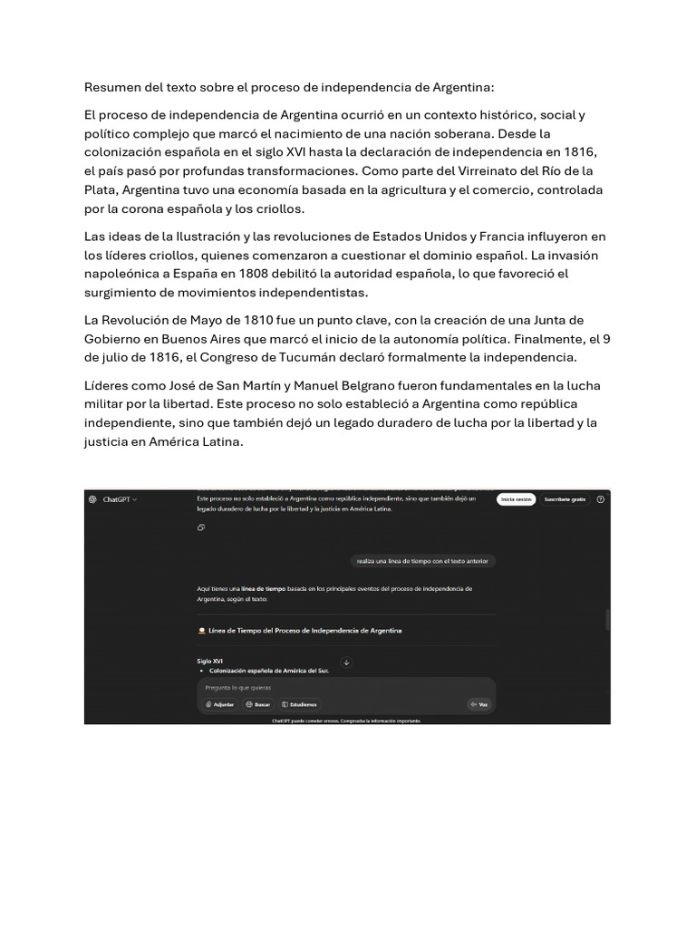 Proceso de Independencia de Argentina | PDF