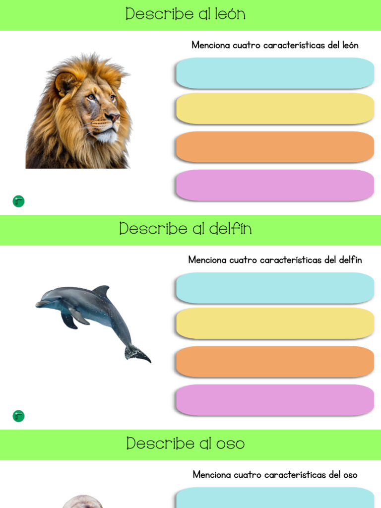 Describir Caracteristicas Animales | PDF
