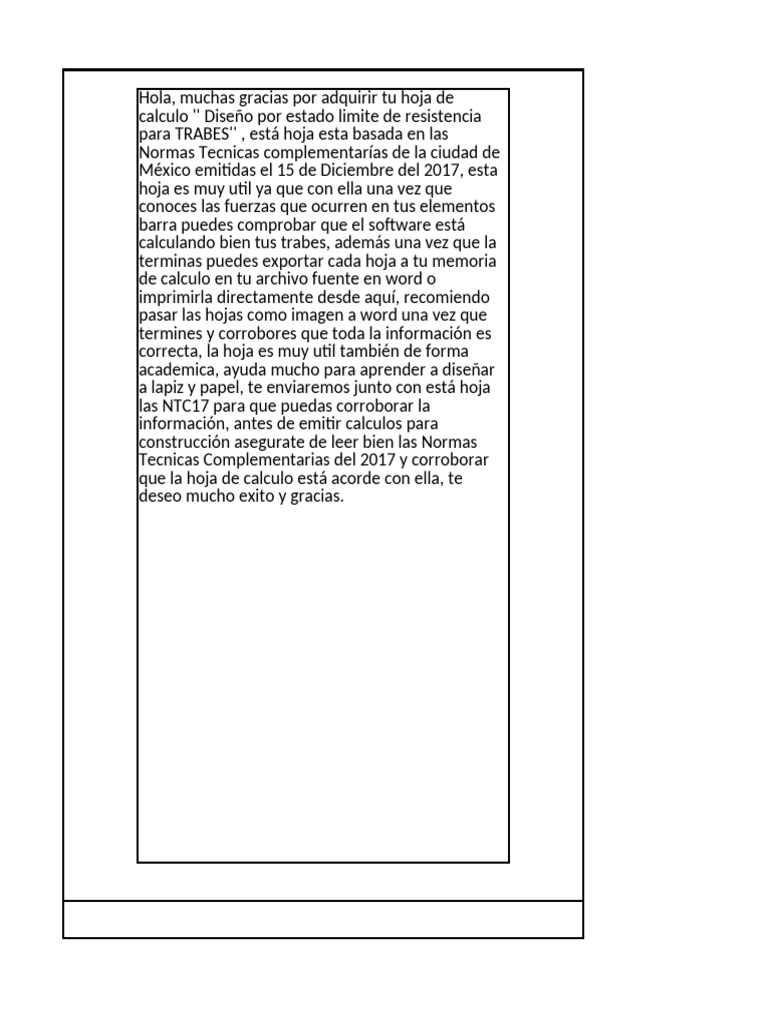 Hoja de Calculo para Trabes de Concreto | PDF | Mecanica clasica | Ingeniería estructural