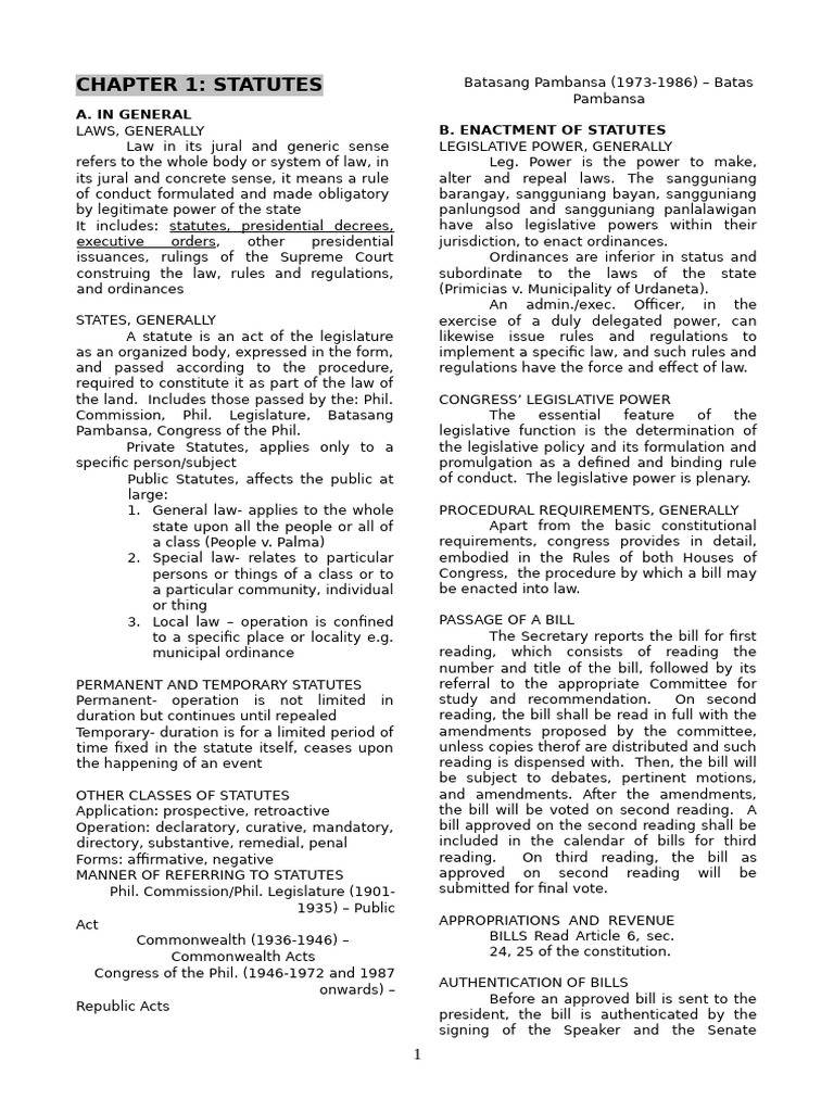 Statcon Agpalo Summary | PDF | Statutory Interpretation | Government