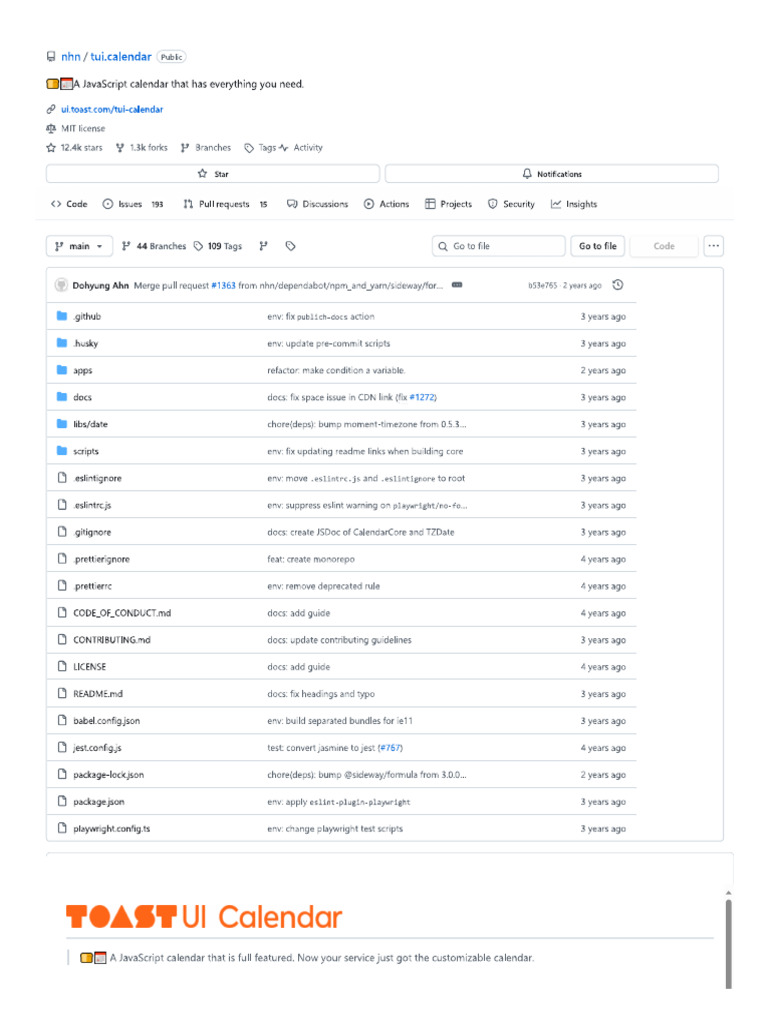 GitHub - NHN - Tui - Calendar - ??a JavaSc... Calendar That Has ...