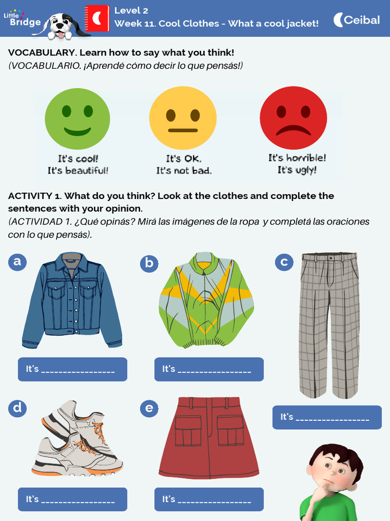 HO Level 2 Week 11 Cool Clothes - What A Cool Jacket! - 2024 | PDF