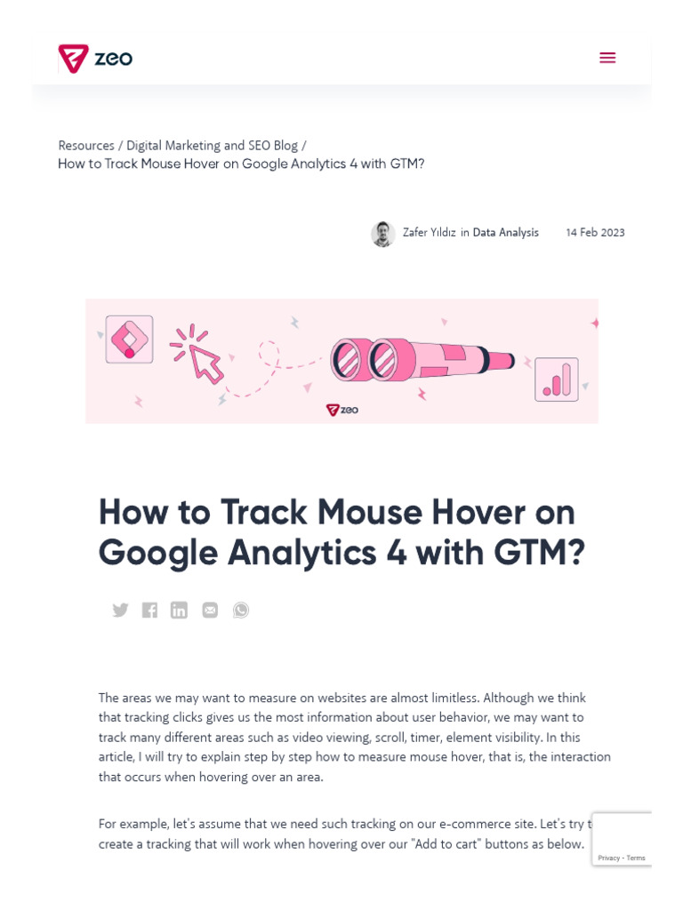 How To Track Mouse Hover On Google Analytics 4 With GTM | PDF ...